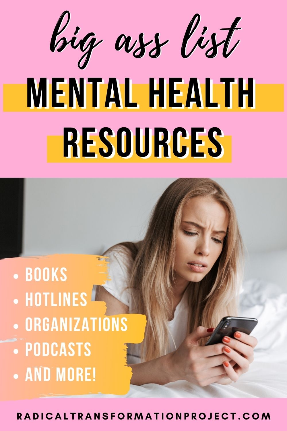 List of Mental Health Resources - Radical Transformation Project