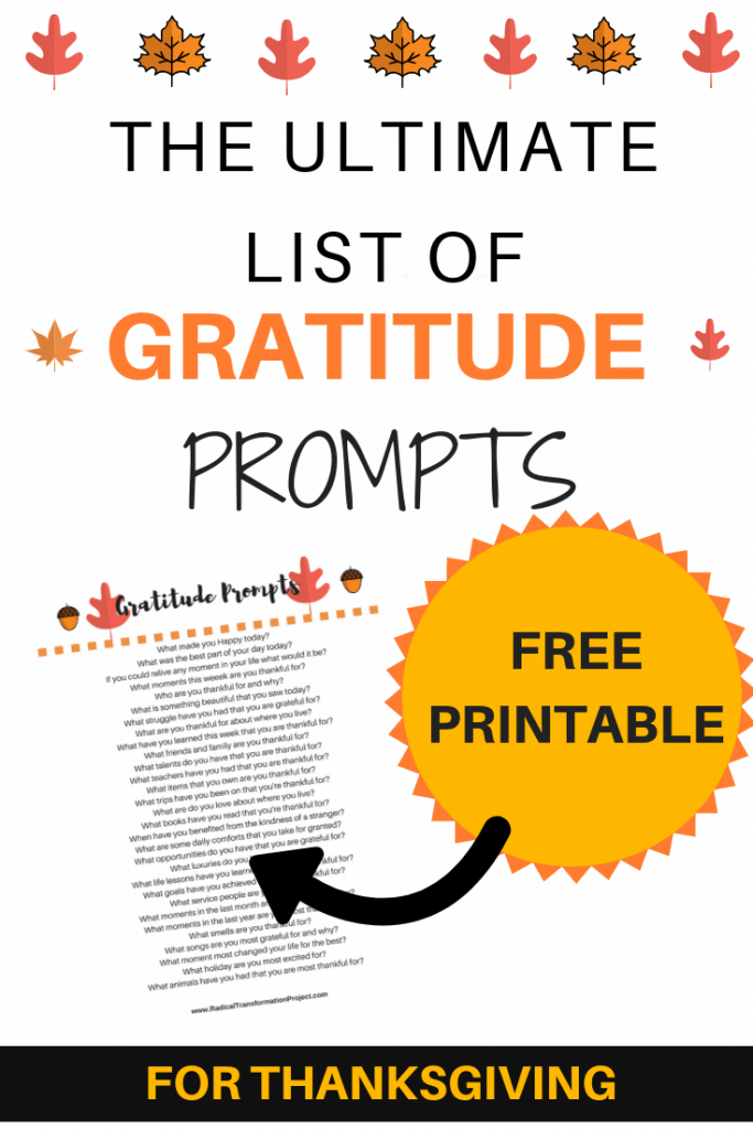 Thanksgiving Gratitude Prompts