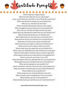 Thanksgiving Gratitude Prompts