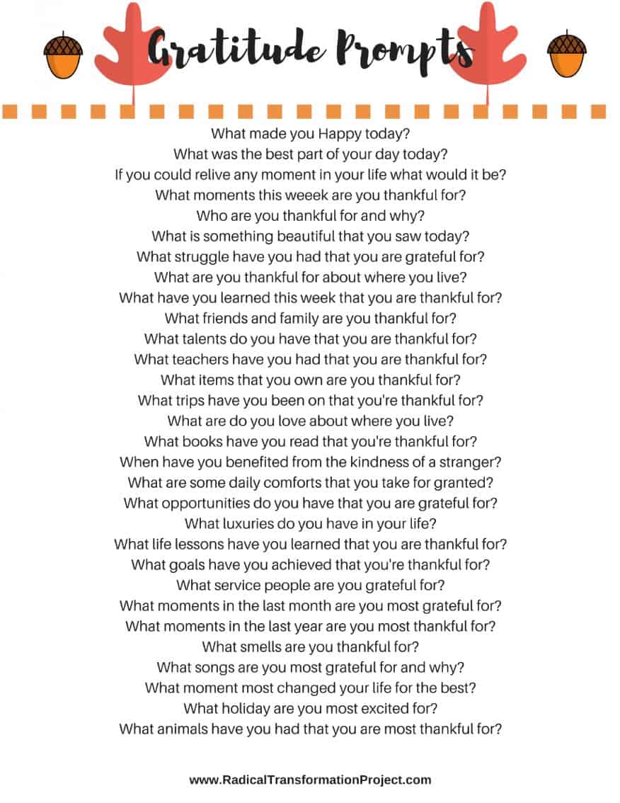 Thanksgiving Gratitude Prompts